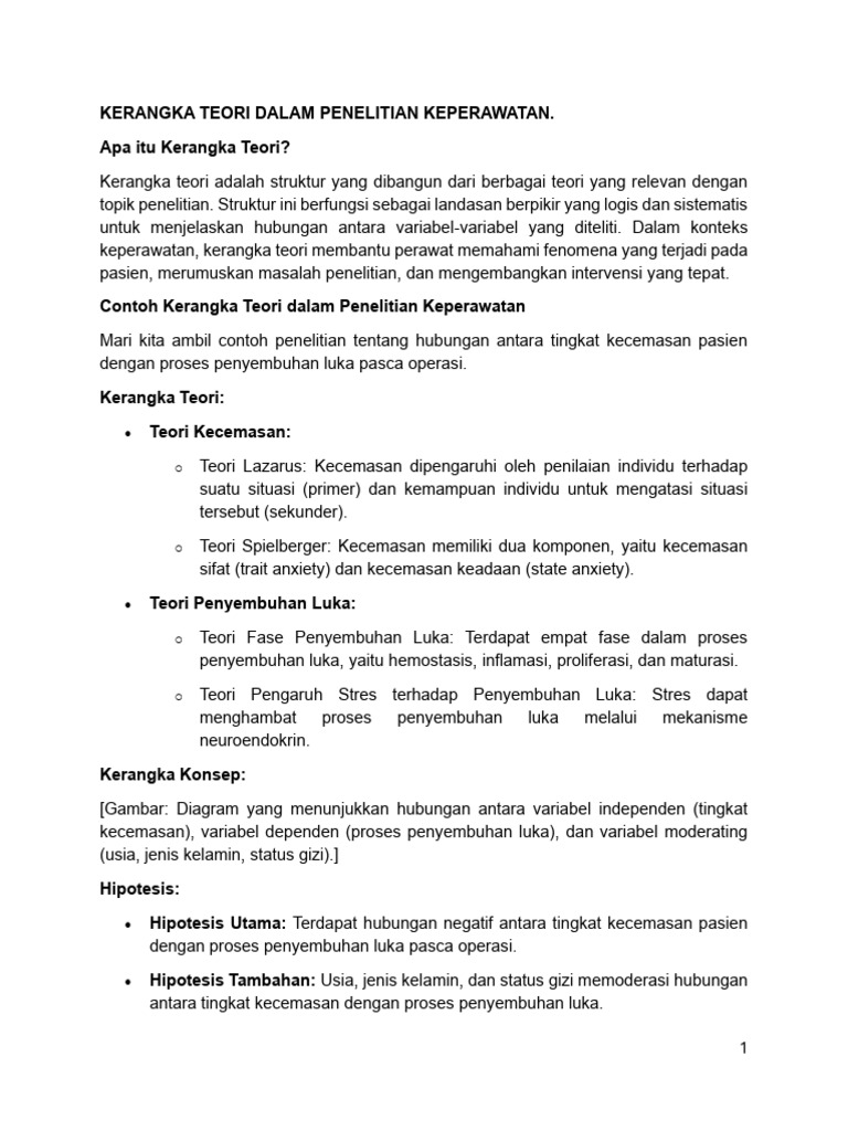 Kerangka Teori Dalam Penelitian Keperawatan | PDF | Pengembangan Diri