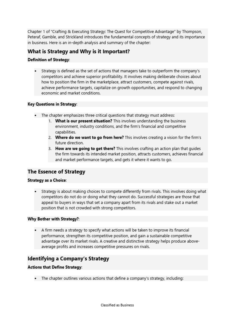 Strategy Essentials Competitive Advantage Pdf Strategic Management