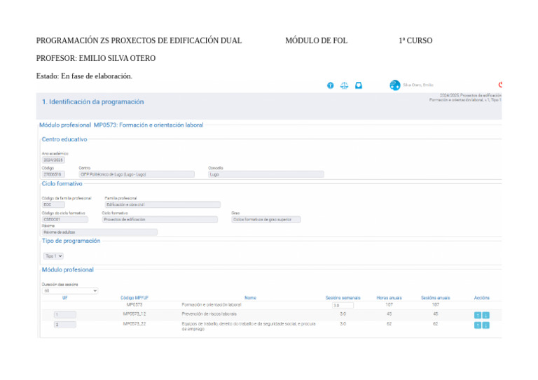 Portada - Información - Programacion en Elaboración ZS PROEDI | PDF