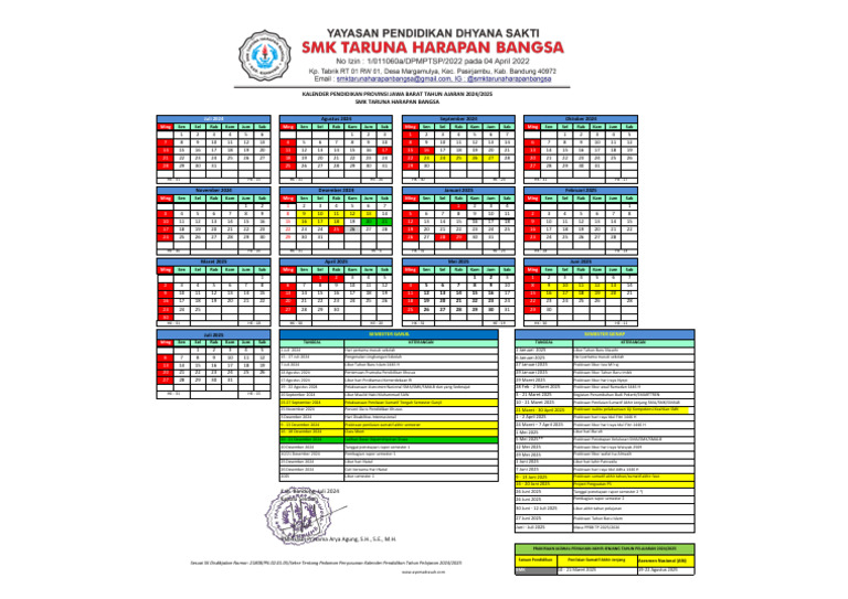 Kalender Pendidikan SMK THB 2024-2025 | PDF