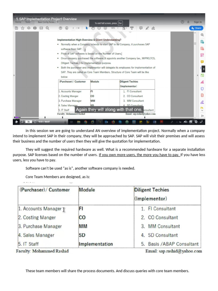 1 SAP Implementation Project Overview | PDF | Computer Science ...