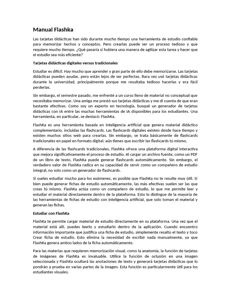 Manual Flashka | PDF | Inteligencia artificial | Inteligencia (IA) y ...