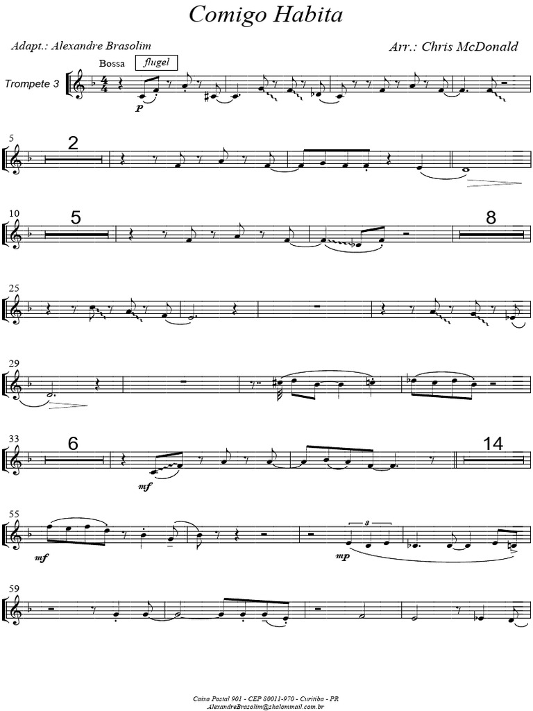Comigo Habita - Trompet 3 | PDF