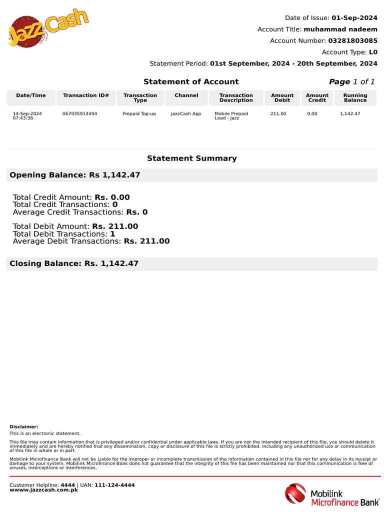 Account Statement | PDF | Debit Card | Service Industries