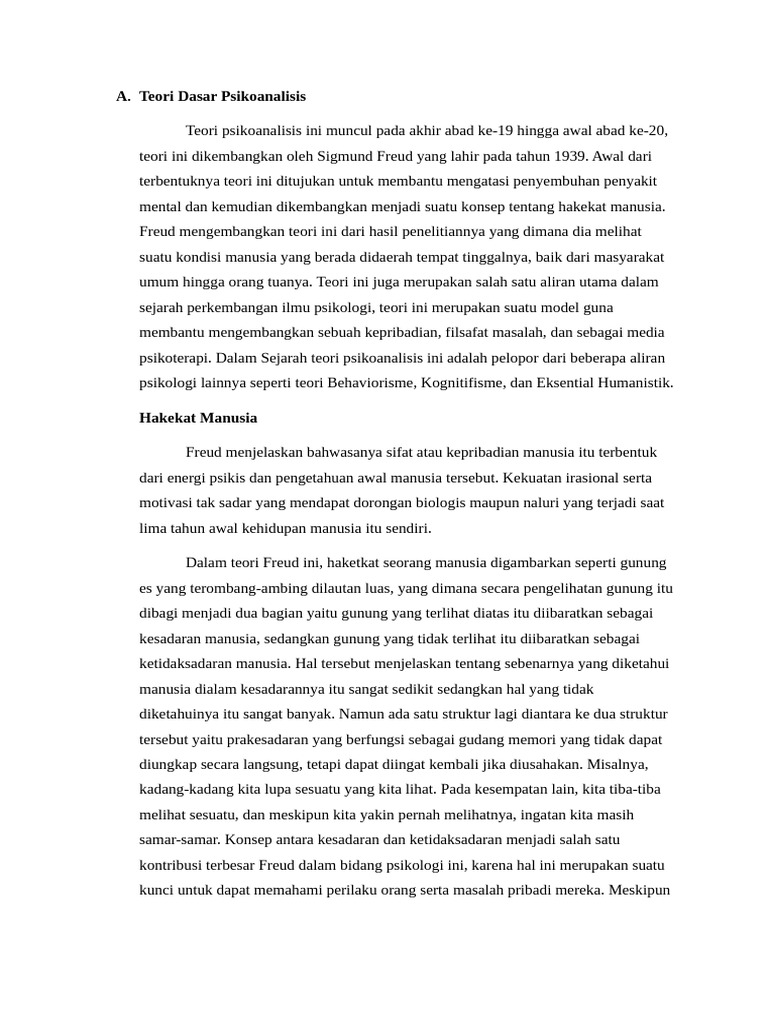 Teori Dasar Psikoanalisis | PDF