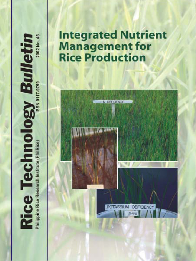 Integrated Nutrient Management For Rice Production | PDF | Rice | Plant ...