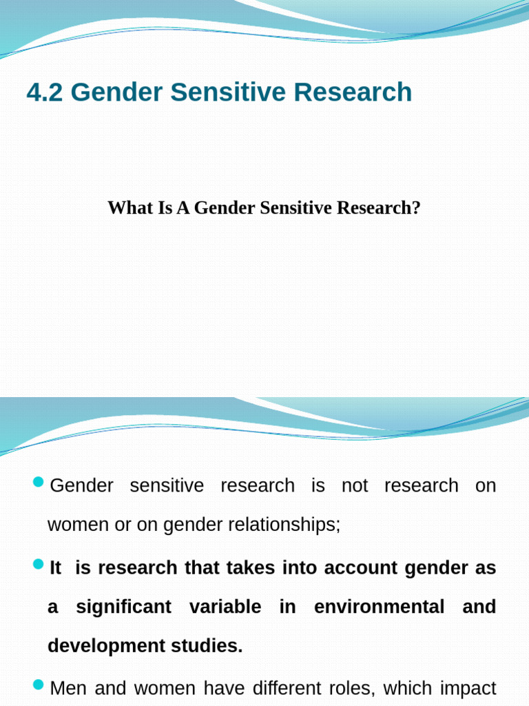 Gender Sensitive Research Explained | PDF | Survey Methodology | Focus ...
