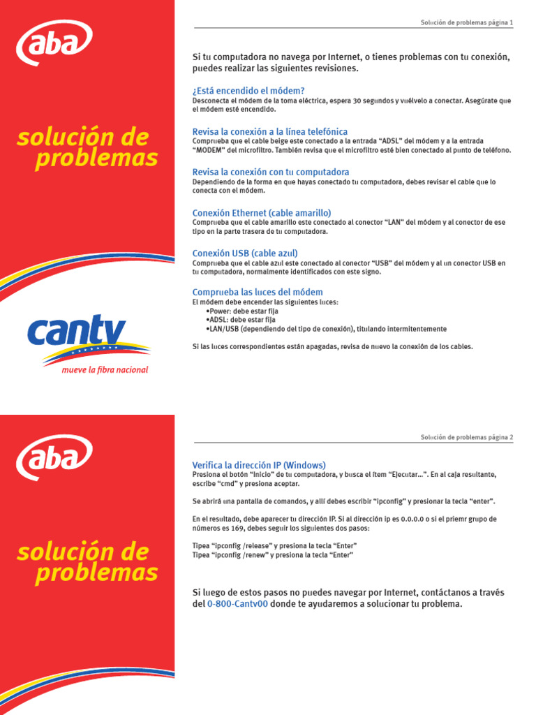 Aba Cantv 1 | PDF | Módem | Conector eléctrico
