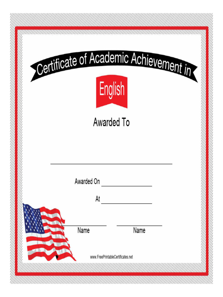Main - English Language Certificate of Achievement Template | PDF