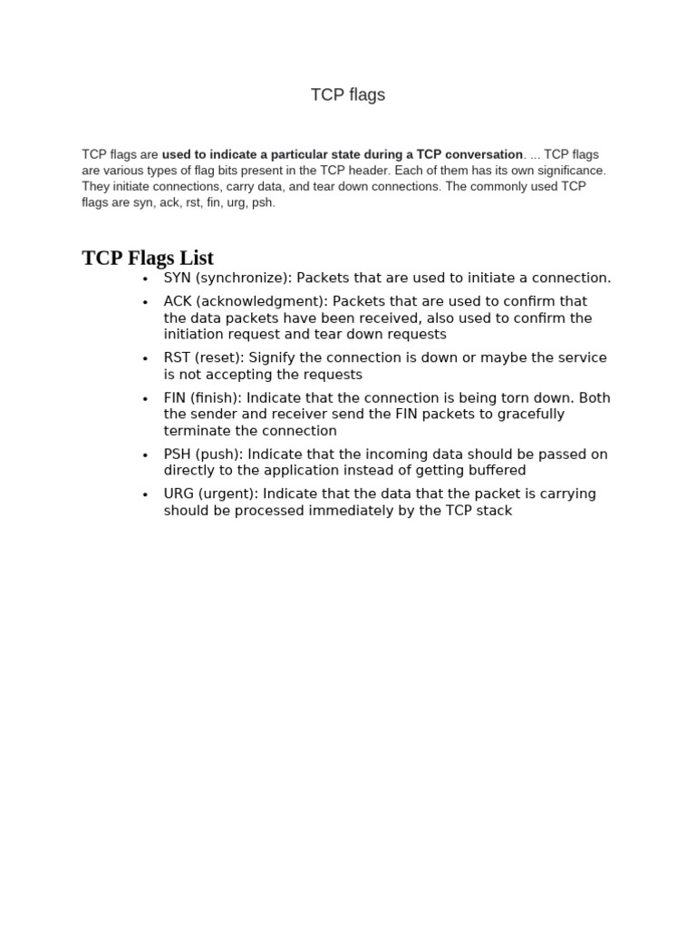 TCP Flags 1632415747950 | PDF
