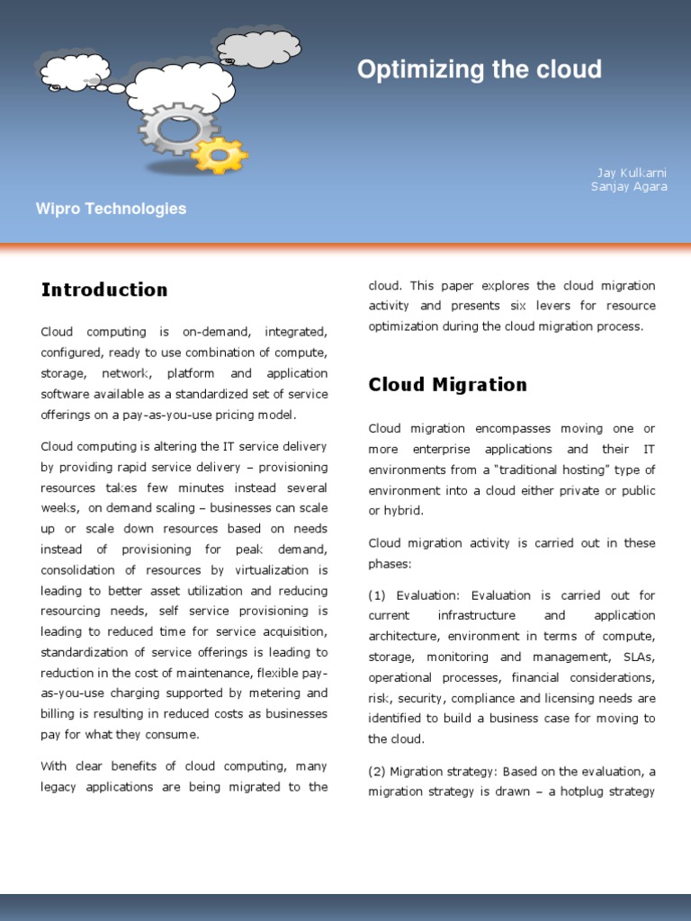 Cloud Optimization Whitepaper | PDF | Provisioning | Cloud Computing