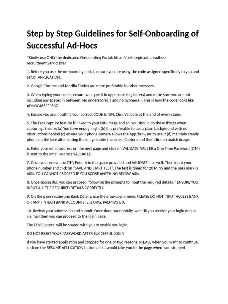 Updated Step by Step Guidelines For Self On-Boarding | PDF | Computers