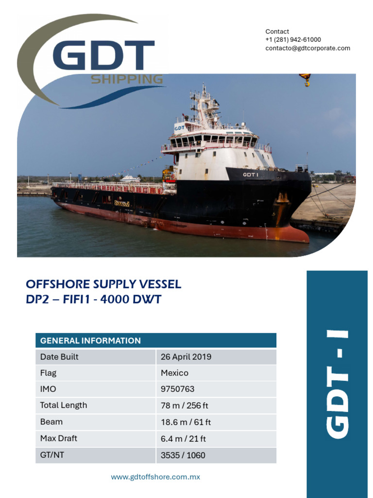GDT-I spec sheet | PDF | Water Transport | Watercraft