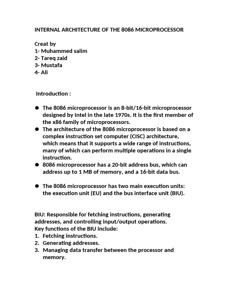 8086 Microprocessor Internal Architecture | PDF | Office Equipment | X86 Architecture