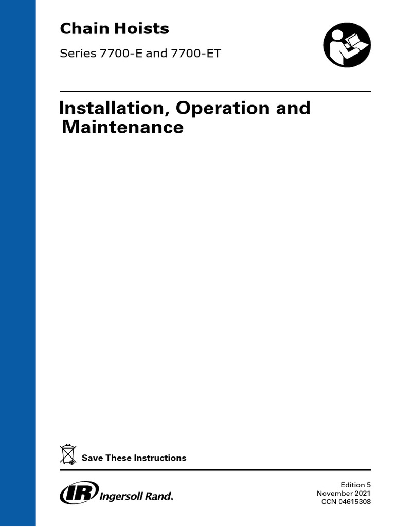 Material Instalacion y Operacion de Equipo Polipasto Celda 6 | PDF ...