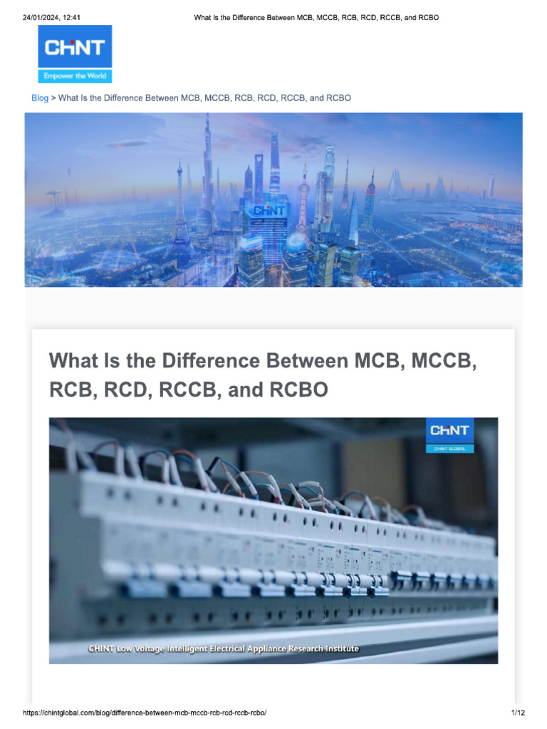 What Is The Difference Between MCB, MCCB, RCB, RCD, RCCB, and RCBO | PDF
