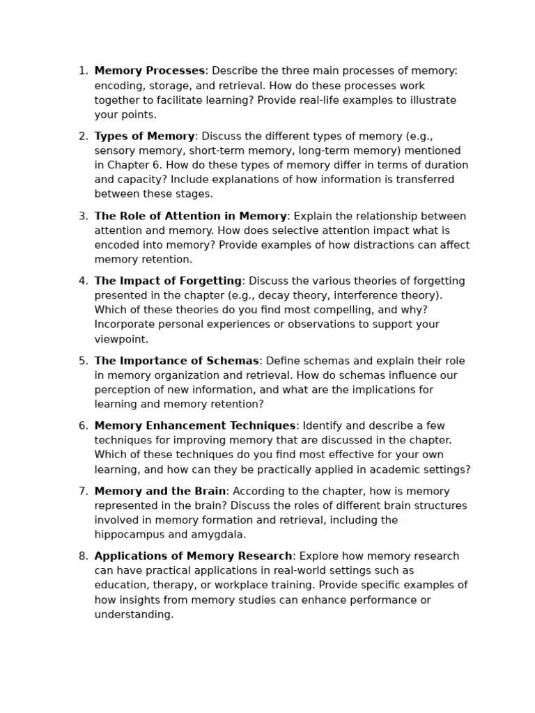 Memory Processes ch6 | PDF