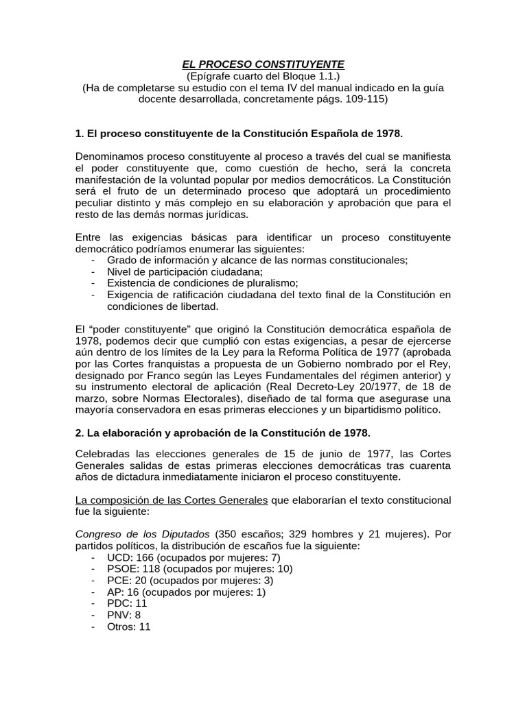 EpÃ Grafe 4 Del Bloque 1.1. EL PROCESO CONSTITUYENTE | PDF ...