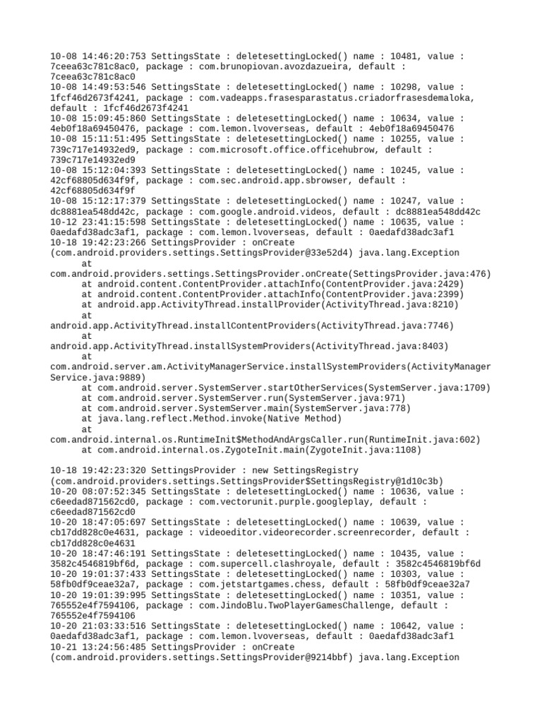 settingsprovider | PDF | Object (Computer Science) | Technology Development