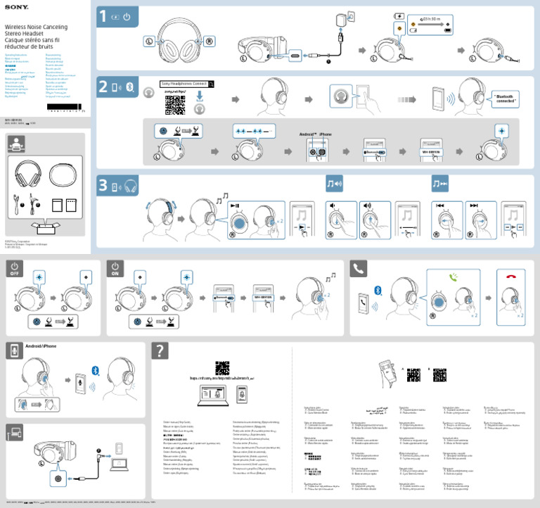 Sony WH-XB910N Headphone Operating Instructions | PDF