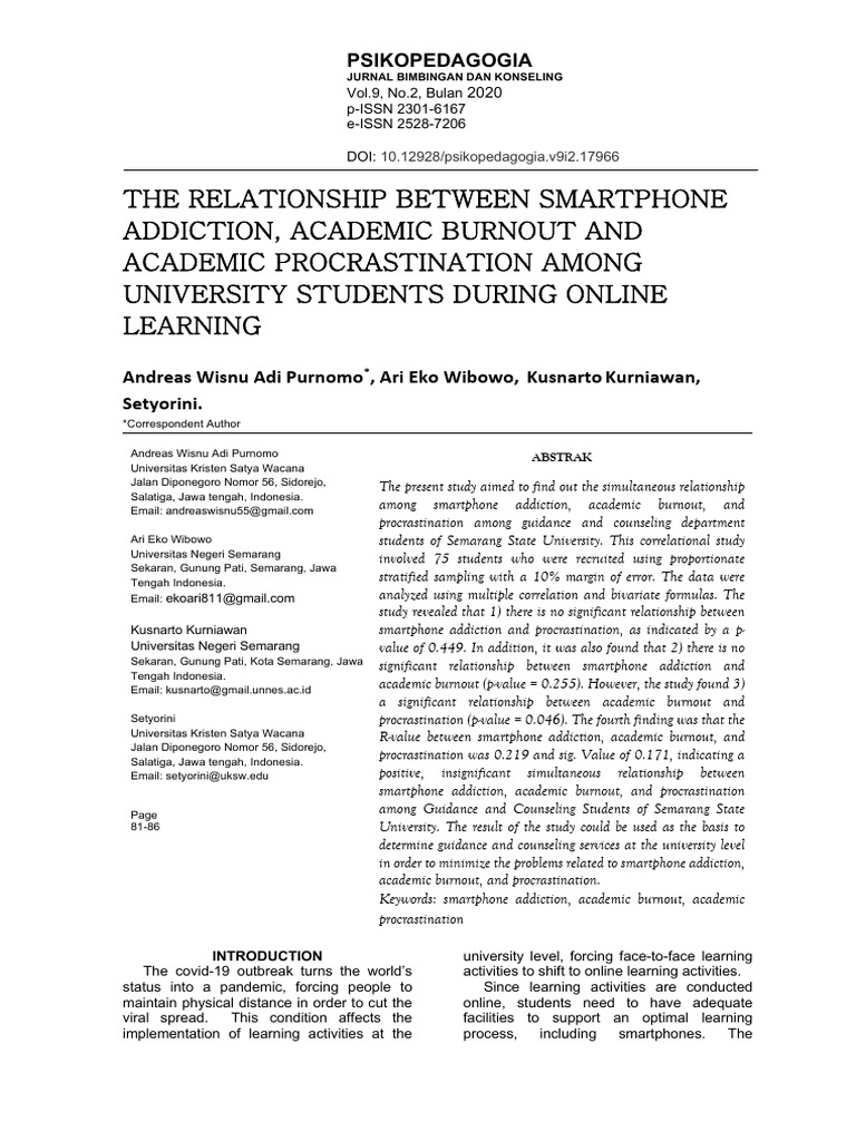 The Relationship Between Smartphone Addiction | PDF | Professional ...