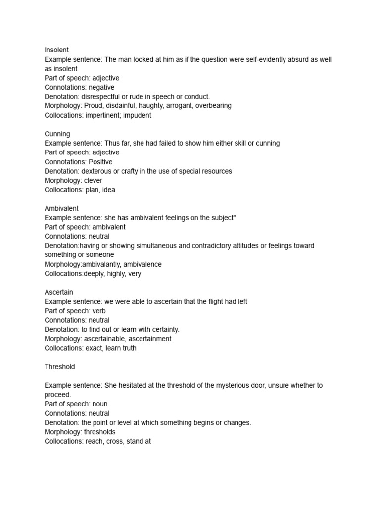 Vocabulary Insights for Writers | PDF