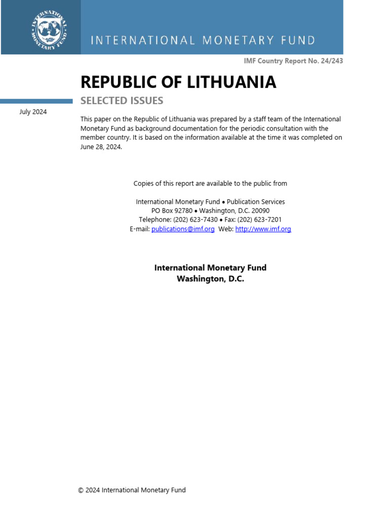 Lithuania's Fiscal Challenges 2024 | PDF | Pension | Fiscal Policy