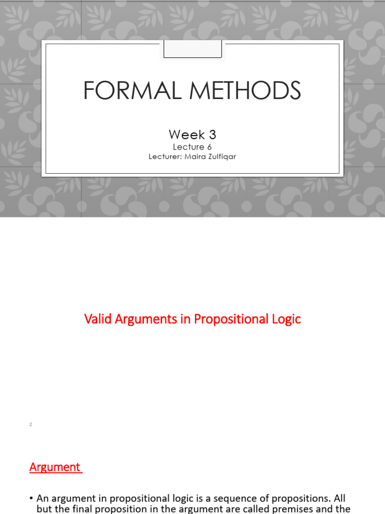Lec 6 | PDF | Argument | Logic