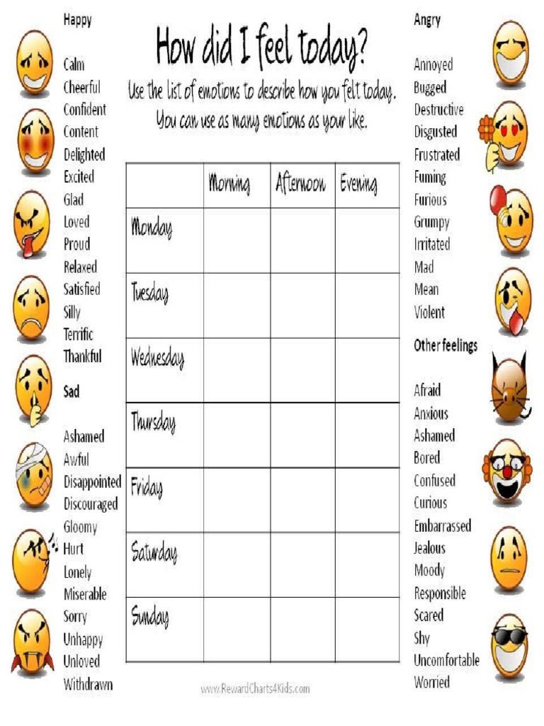 Activity About Emotions Frist and Second Grade | PDF