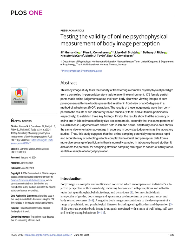 Gumančík Et Al. - Testing The Validity of Online Psychophysical Meas ...