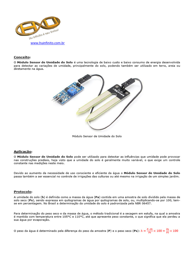 Tutorial Modulo Sensor Solo | PDF | Arduino | Umidade Tutorial Modulo Sensor Solo | PDF | Arduino | Umidade