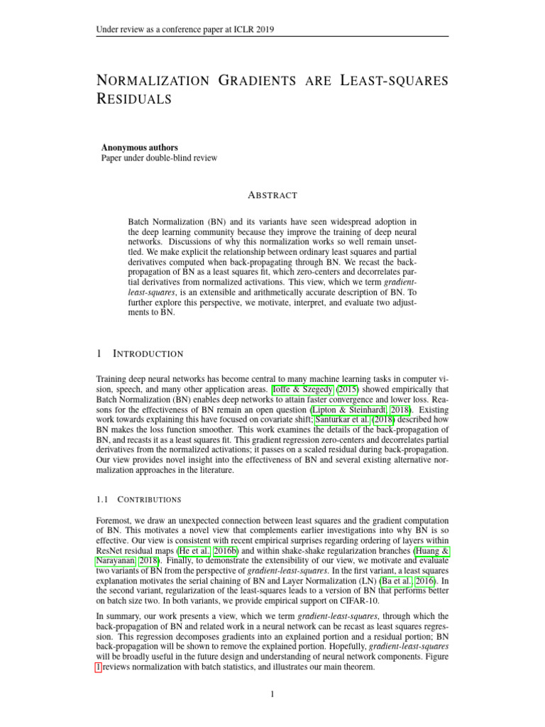 Gradient-Least-Squares in Batch Normalization | PDF | Least Squares | Regression Analysis