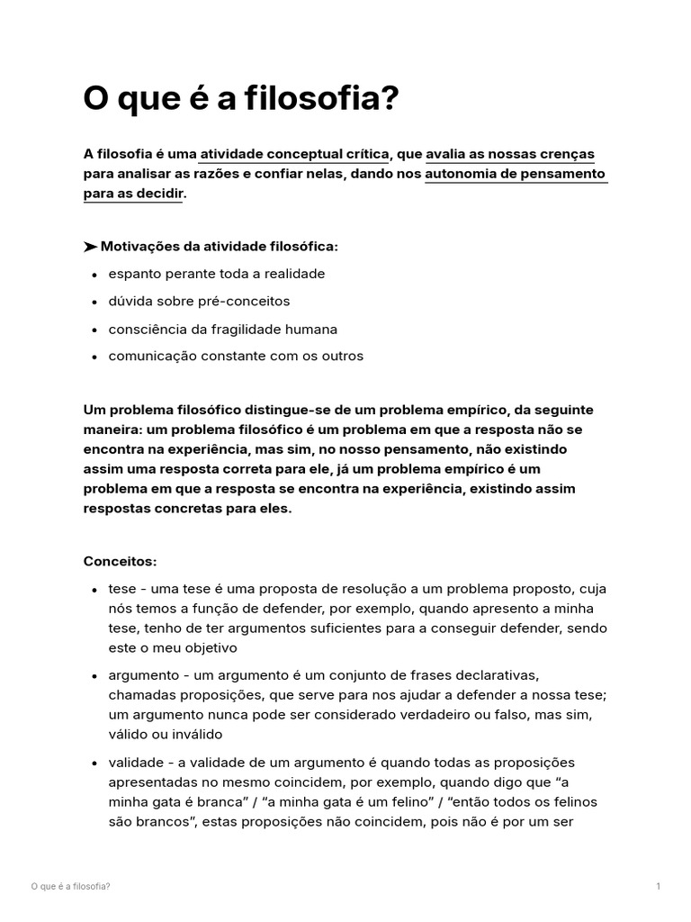 Resumo de Filosofia | PDF | Argumento | Lógica