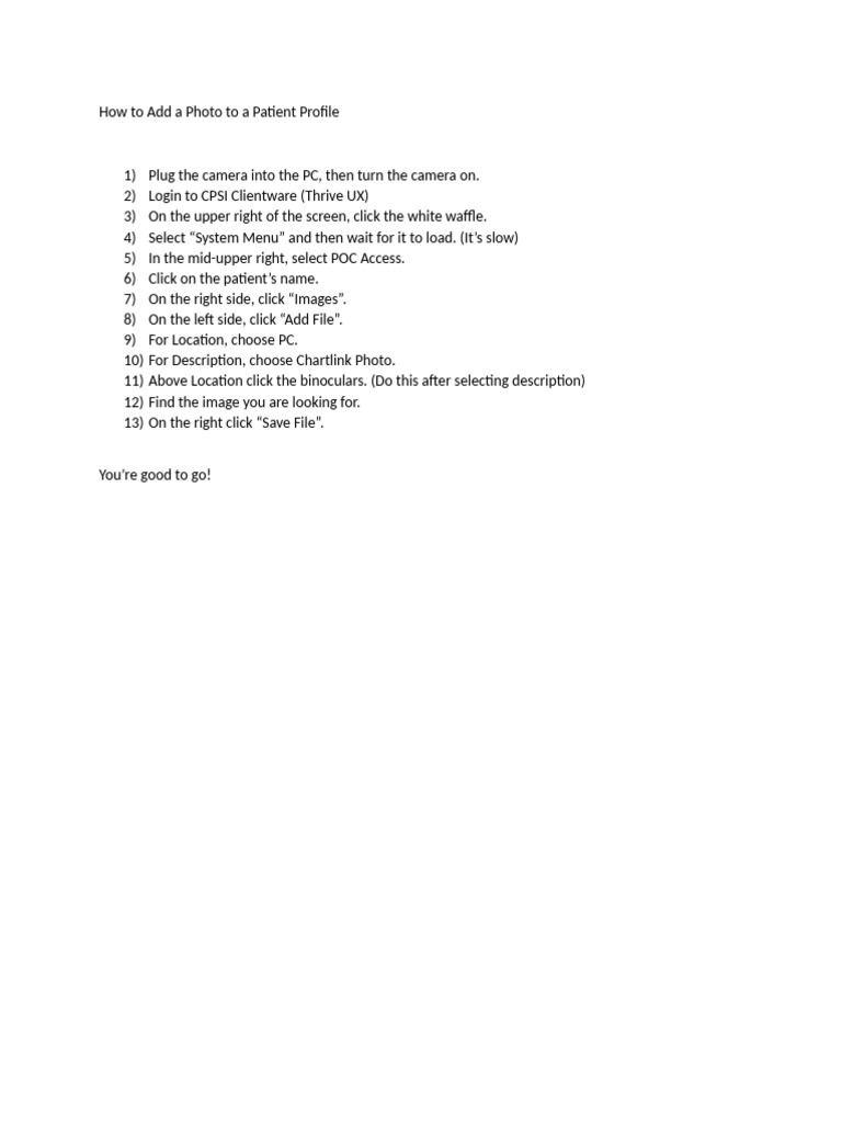 Adding Photos to Patient Profiles | PDF