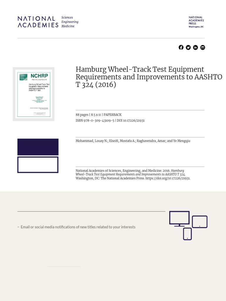 NCHRP - 219 Report - Hamburg Wheel-Track Test Equipment | PDF | Video ...