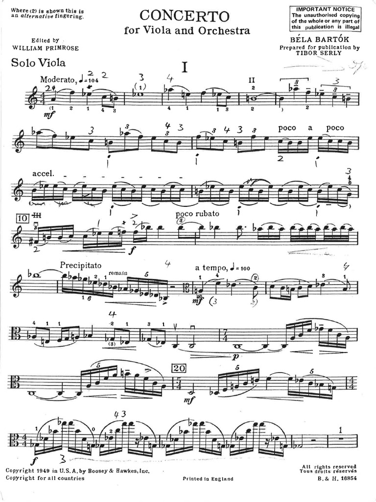 Bartok.-Viola concerto | PDF