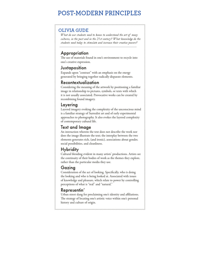 Post-Modern Principles: Olivia Gude | PDF | Knowledge | Perception