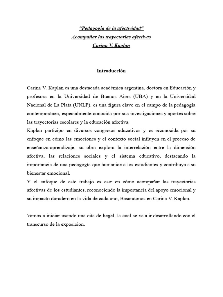 Pedagogía De La Afectividad Desde Una Mirada Filosofica Pdf Las