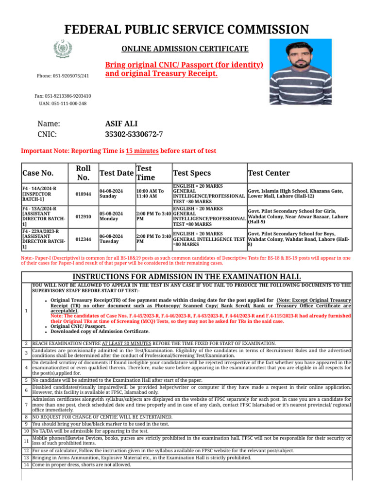 Online - Fpsc.gov - PK FPSC GR Reports GR Phase2 Ac 2024fn - PHP | PDF