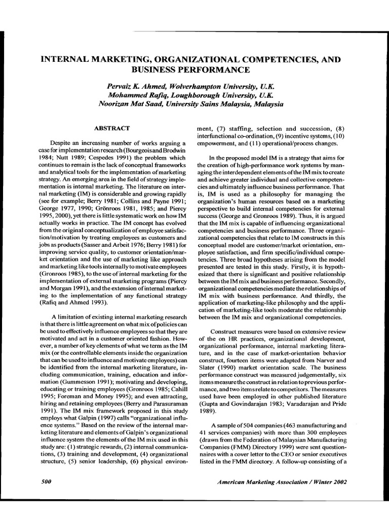 Ahmed and Rafiq (2002) | PDF | Finance & Money Management | Self-Improvement