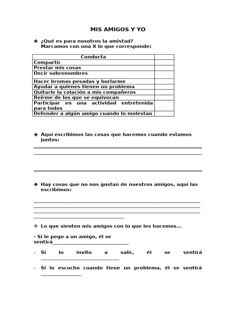 mis amigos y yo | PDF | Las emociones