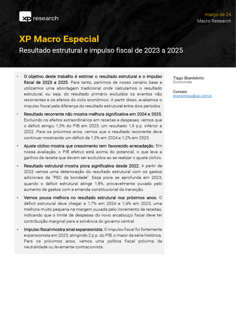 Impulso Fiscal e Resultado Estrutural 2023-2025 | PDF | Politica fiscal ...