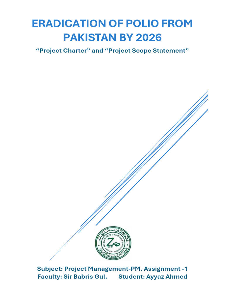 Project Management Assignment 1 - Ayyaz Ahmed | PDF | Eradication Of Infectious Diseases ...
