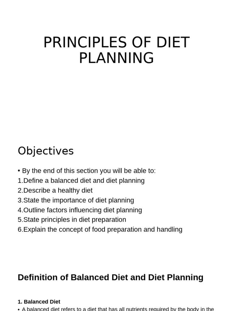 Principles of Diet Planning | PDF | Food Energy | Diet (Nutrition)