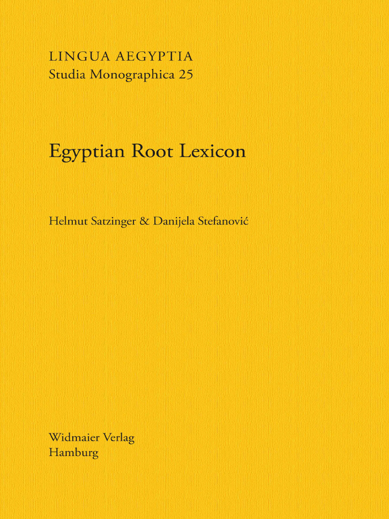Egyptian Root Lexicon 2021 | PDF