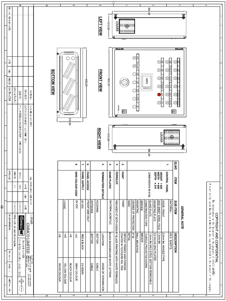 ICF Engine Control Panel Revised Drawing - 2 | PDF