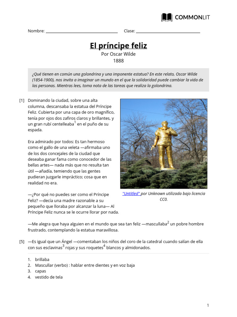 El Príncipe Feliz-Student | PDF
