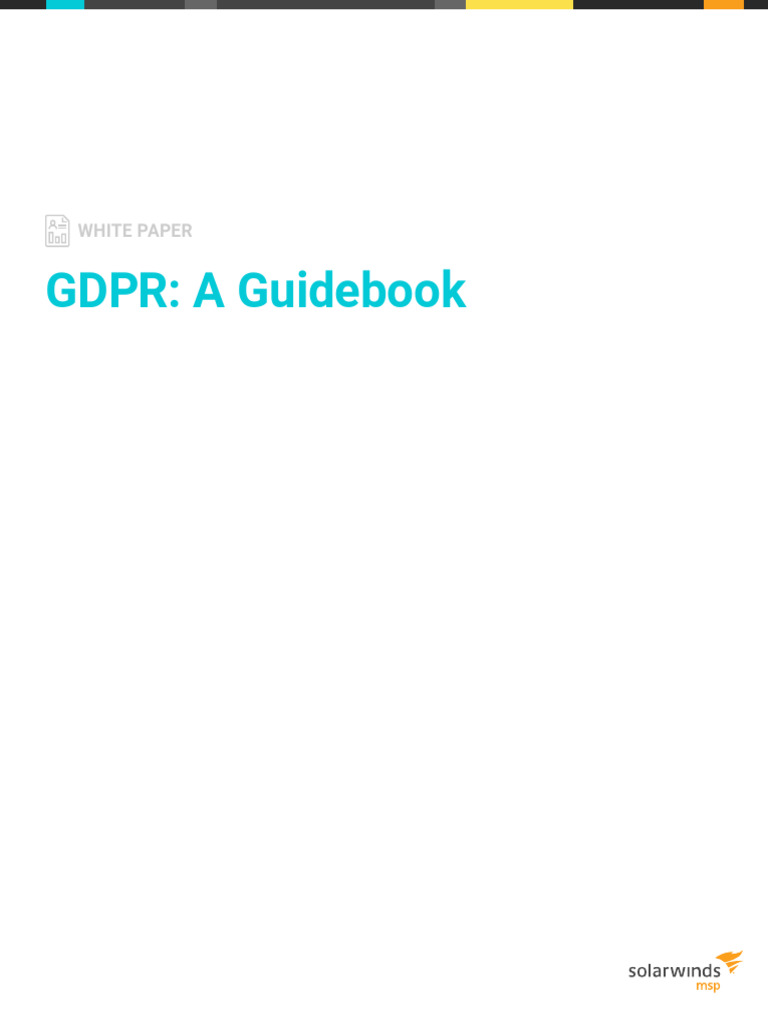 Solarwinds GDPR GDPR A Guidebook | PDF | Computer Security | Security