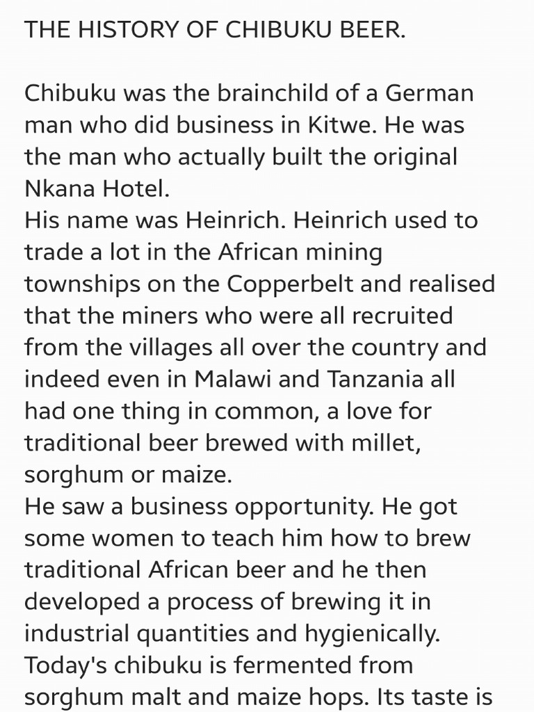 Story of Chibuku | PDF