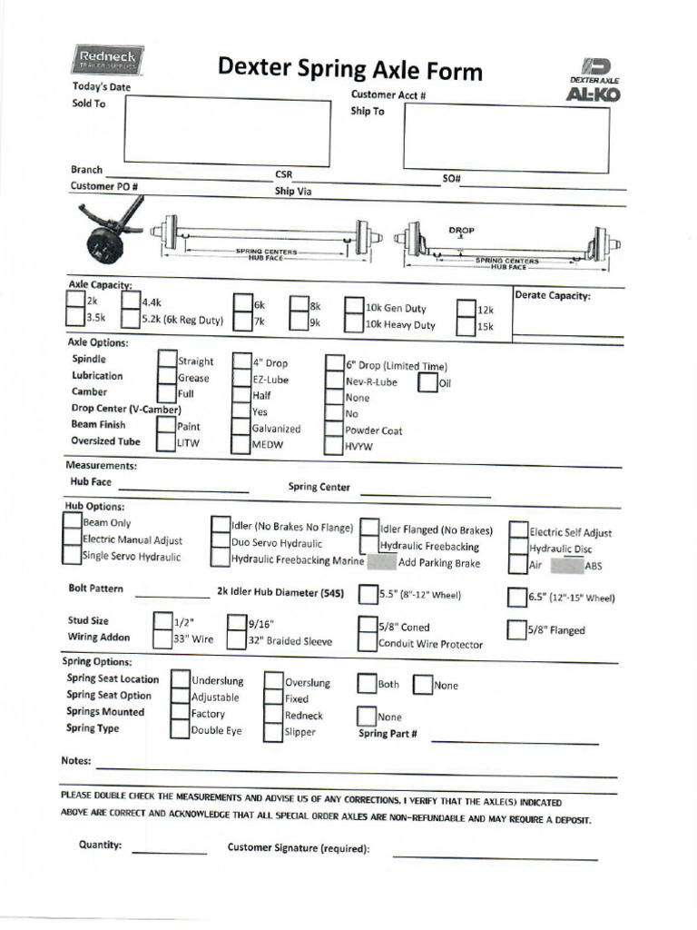 Dexter Axle Form | PDF